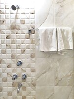 Quarto casal executivo | Banheiro | Chuveiro, chuveiro com efeito de chuva, produtos de toalete grátis