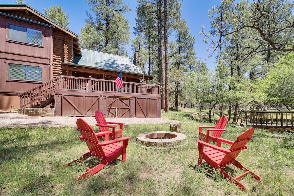 Covered Deck, Private Acreage: Log Cabin In Pine - Strawberry, AZ