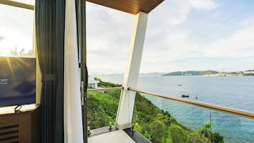 Villa de Luxo, 3 quartos, vista para o oceano | Roupa de alta qualidade, camas de colchão viscoelástico, minibar