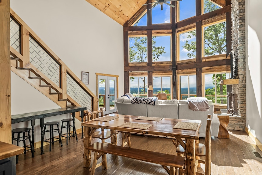 Mountain Jam/panoramic Mountain Views/hot Tub & Minutes From I-40 & Morganton - 모갠튼