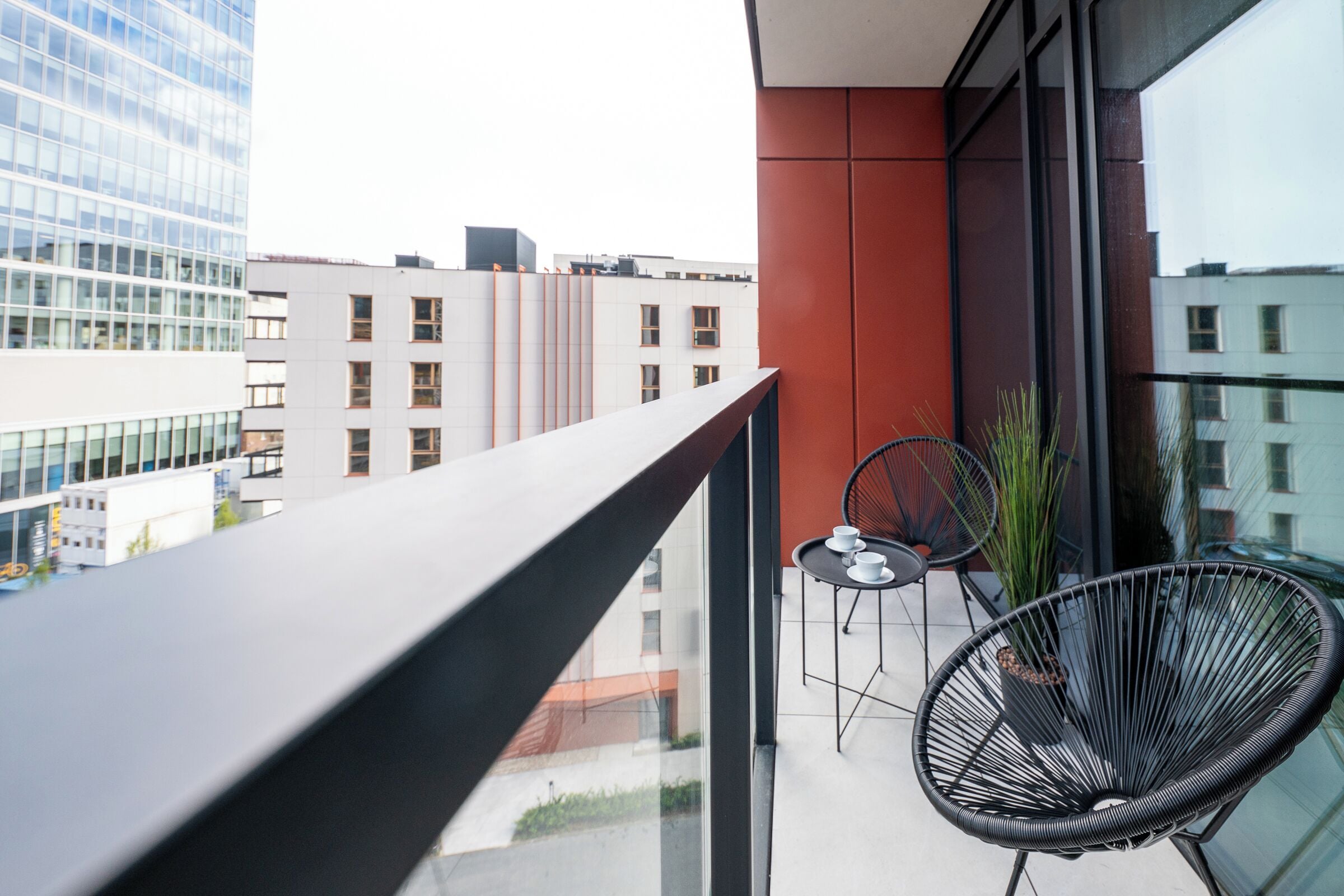 Apartamento superluxo, sacada, vista para a cidade | Terraço/pátio
