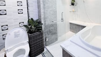 Apartamento, 3 quartos, Vista para a cidade | Casa de banho | Chinelos, toalhas fornecidas