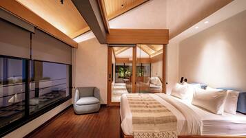 Villa de Luxo, 2 quartos, vista para a piscina | Lençóis de algodão egípcio, roupa de alta qualidade