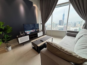 Apartamento, 2 quartos | Wi-fi grátis, roupa de cama fornecida