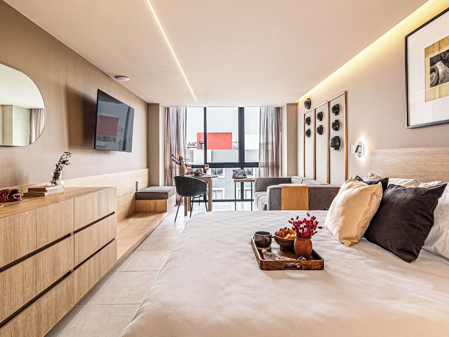 Apartamento superior | Cofres nos quartos, Wi-Fi de cortesia, roupa de cama