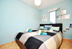 2 quartos, berços/camas para crianças 