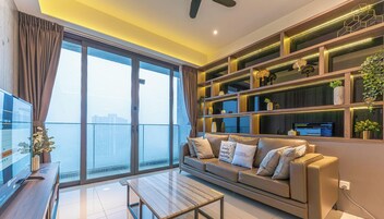 Apartamento luxo, 2 quartos, sacada | Área de estar