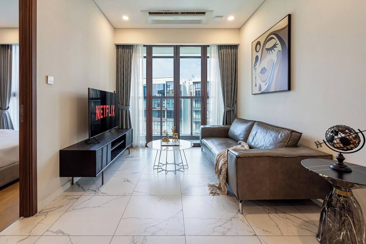 Apartamento luxo, 2 quartos, sacada, vista para a cidade | Vista para a cidade