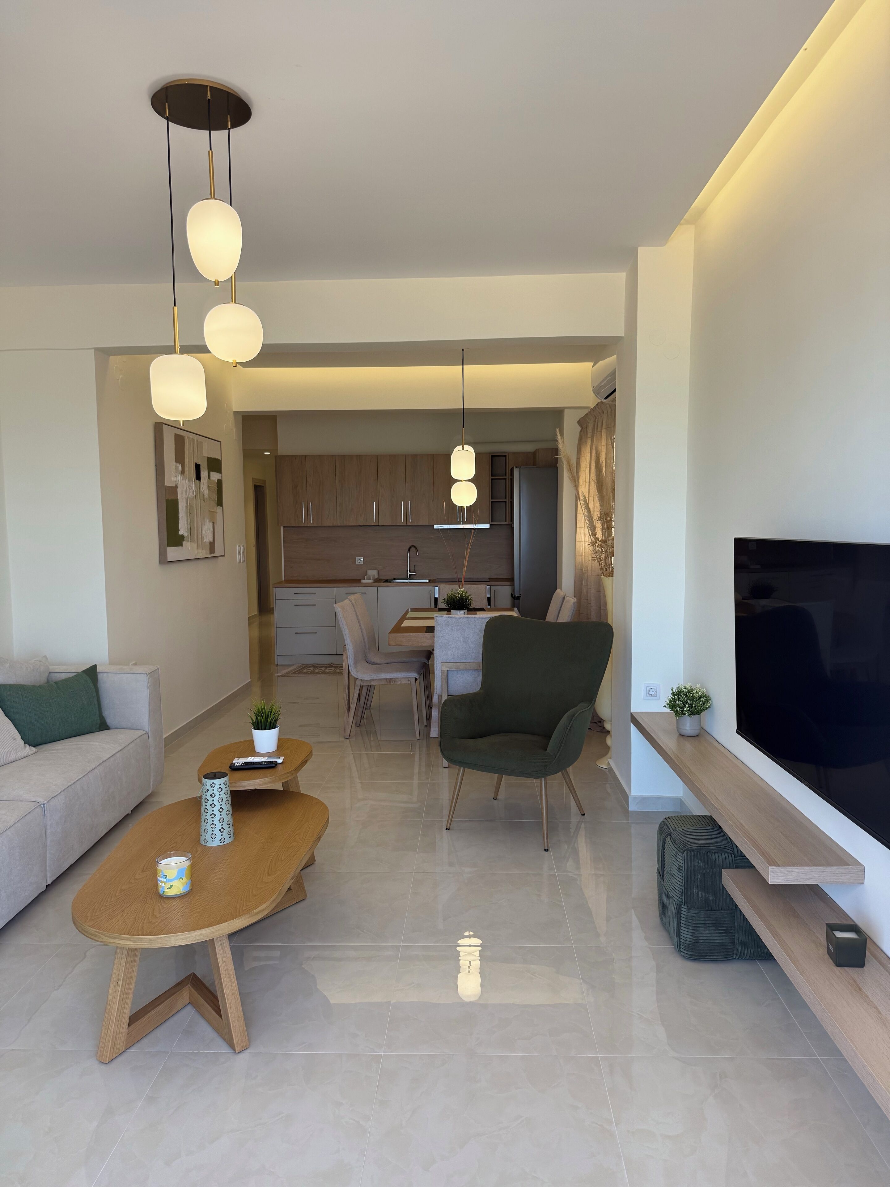 Apartamento, cozinha, vista para a praia | Sala de estar