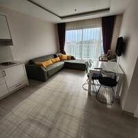 Apartamento Familiar, 1 quarto, varanda, vista para o mar | Cortinas/cortinados opacos, Wi-fi grátis, roupa de cama fornecida 