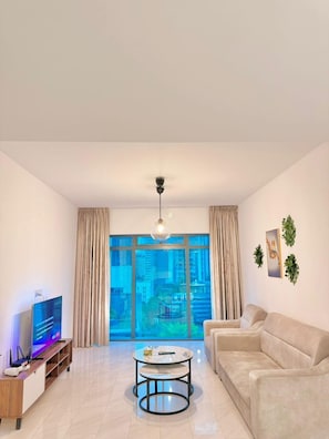 Apartamento Clássico, Vista para a cidade | Sala de estar