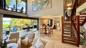 Casa, várias camas, lanai (alpendre havaiano), vista para o oceano (Kona Onenalo 11) | Interior