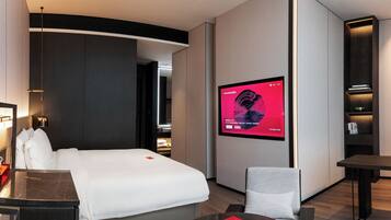 Jiaming City View King Room | Roupas de cama de algodão egípcio, roupas de cama premium