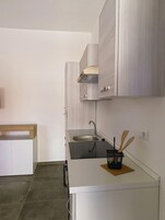 Suíte, 2 quartos | Cozinha privada | Geladeira grande, fogão, cooktop, máquina de café expresso