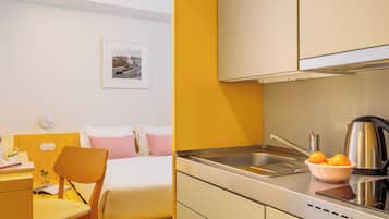 Estúdio | Cozinha privada | Minifrigorífico, um micro-ondas, uma placa de cozinha