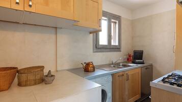 Casa, 3 quartos, vista para o mar | Cozinha privada | Um frigorífico, um forno, uma placa de cozinha