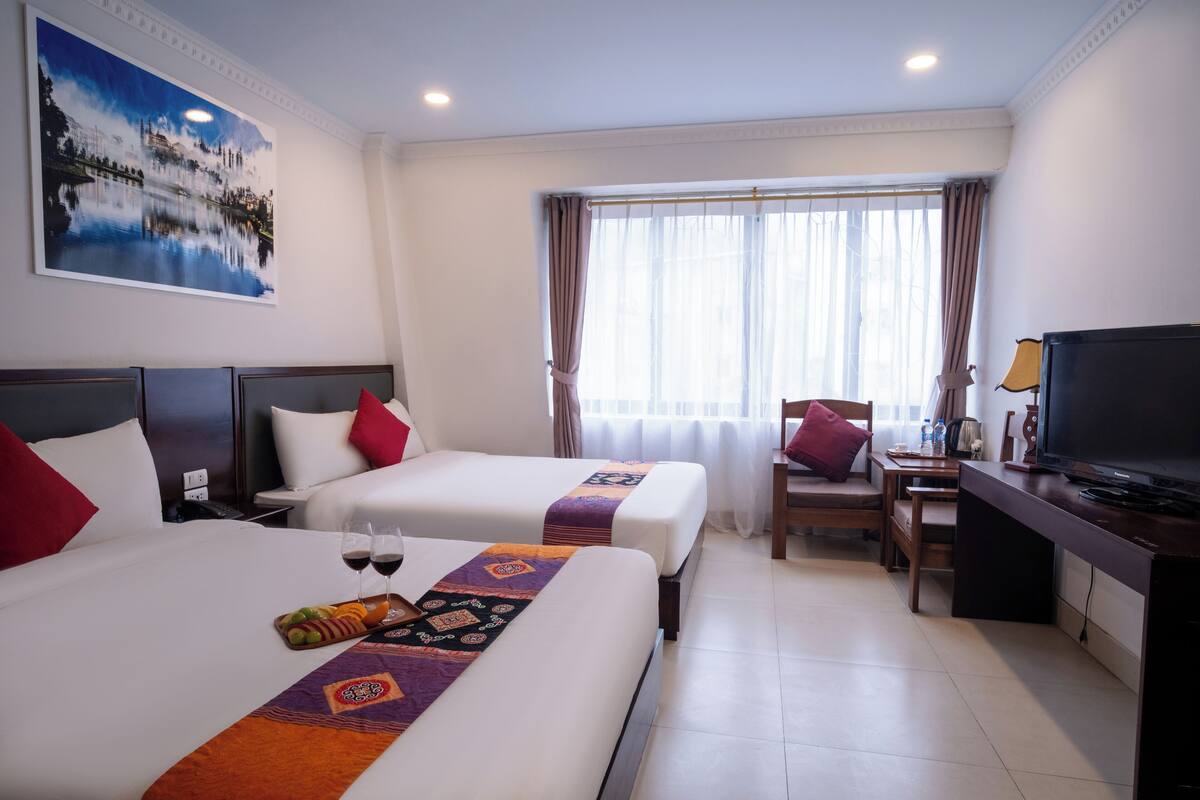 Quarto Quádruplo Familiar | Cortinas/cortinados opacos, Wi-fi grátis