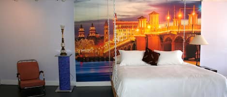 Loft de Luxo, 1 quarto, Vista para a cidade, no canto | Roupa de alta qualidade, camas de colchão pillowtop