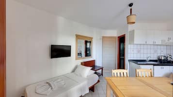 Apartamento, 1 quarto | Cofre no quarto, Wi-fi, roupa de cama fornecida