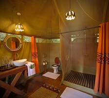 Um polibã, toalhas fornecidas, sabão, champô 