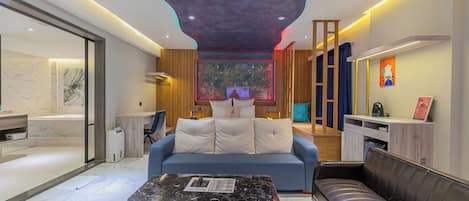 Quarto casal luxo | Escrivaninha, quartos à prova de som, Wi-Fi de cortesia, roupa de cama