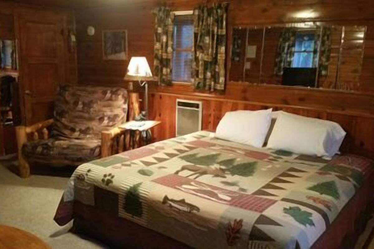 Estúdio, 1 cama king-size (Cabin 1) | Camas de colchão viscoelástico, quartos insonorizados, Wi-fi grátis 