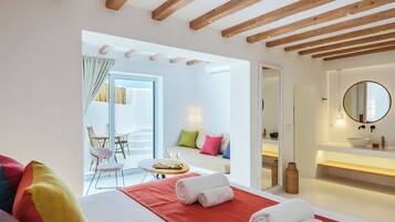 Suite Private Pool, Terrace | Roupa de alta qualidade, camas de colchão viscoelástico
