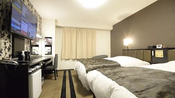 Quarto duplo, para não fumantes | Escrivaninha, Wi-Fi de cortesia, roupa de cama