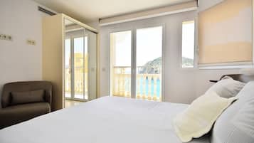 Penthouse de Luxo, 2 quartos, vista para o oceano | 2 quartos, roupa de alta qualidade, cofre no quarto