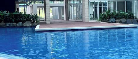 Apartamento em Condomínio Fechado, 1 quarto, acessível, Vista para a cidade | Piscina | Piscina exterior
