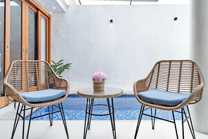 Villa, 1 quarto, piscina privativa | Sala de jantar