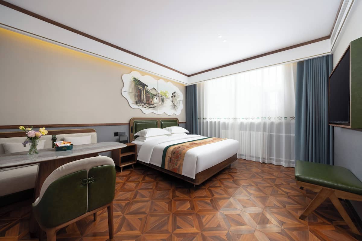 Quarto Duplo Executivo | Roupa de alta qualidade, camas de colchão pillowtop, minibar grátis