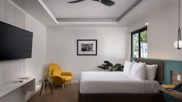 Quarto Deluxe | Cofre no quarto, cortinas/cortinados opacos, Wi-fi grátis