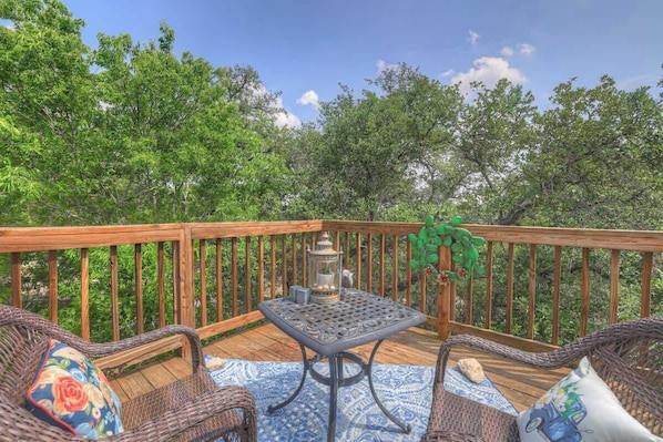 Casa, 1 cama king-size, pátio, vista para o jardim (3408 Grapecreek Tree) | Refeições ao ar livre