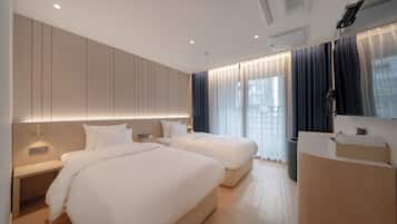 Quarto Twin | Cortinas/cortinados opacos, quartos insonorizados, Wi-fi grátis