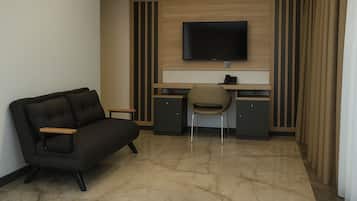Quarto executivo | Roupas de cama premium, frigobar, cofres nos quartos, escrivaninha