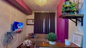 Apartamento em Condomínio Fechado, 1 quarto, acessível, fumadores | Sala