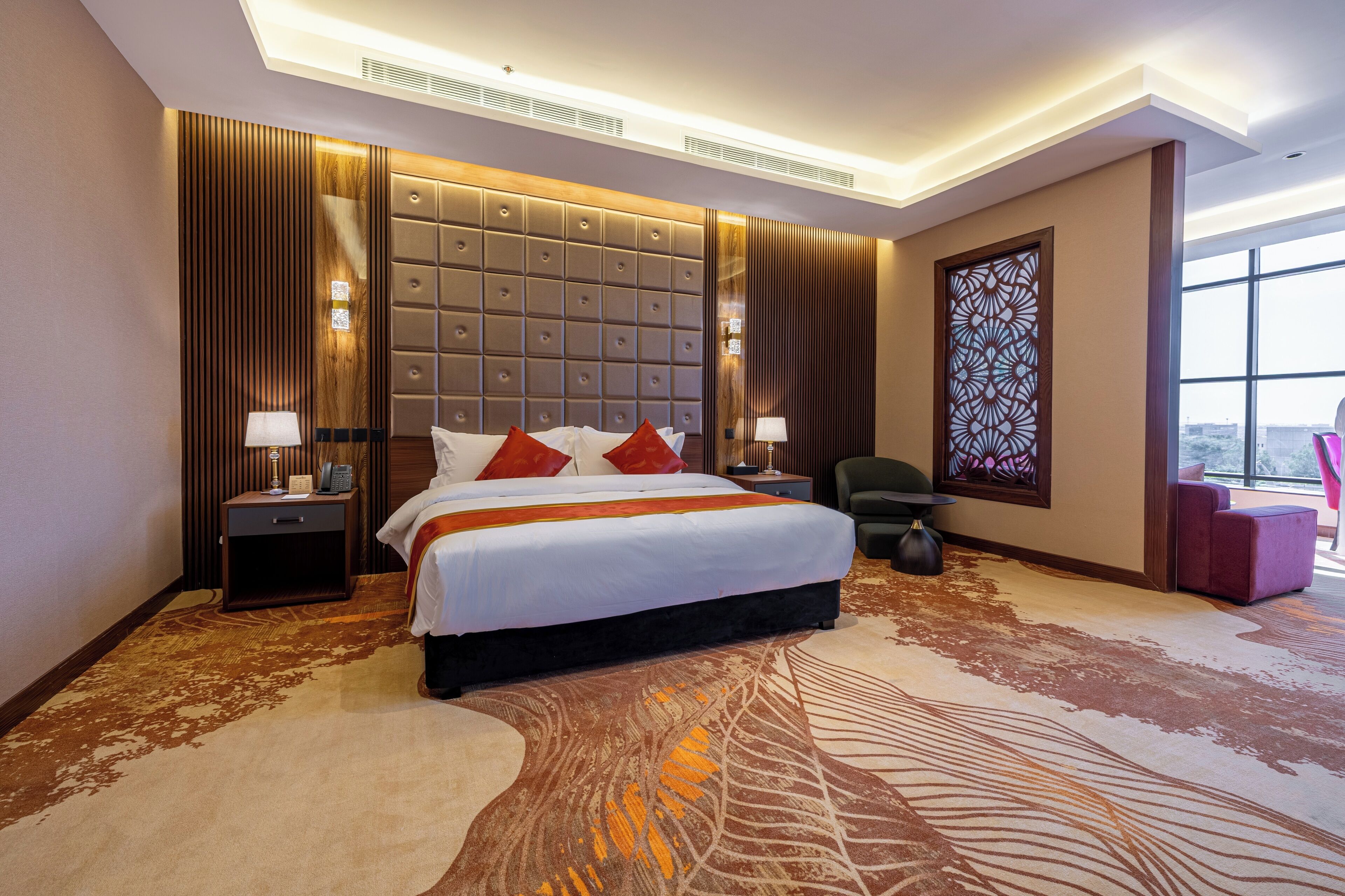 Quarto Duplo Premium, Vista para a cidade | Lençóis de algodão egípcio, roupa de alta qualidade 