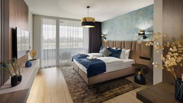 Quarto Duplo Deluxe | Lençóis de algodão egípcio, roupa de alta qualidade