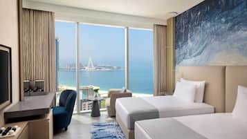 Quarto Premium, 2 camas individuais, vista para o mar | Roupa de alta qualidade, edredões de penas, minibar, cofre no quarto