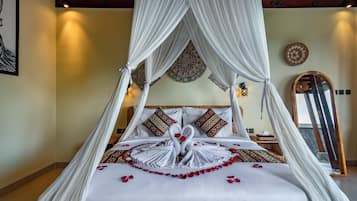 Vila, 1 quarto, vista para a piscina | Roupas de cama premium, roupa de cama