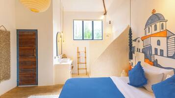 Suite, 2 quartos, piscina privativa | Secretária adequada para computadores portáteis, Wi-fi grátis