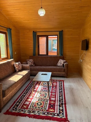 Apartamento, pátio, vista para o jardim | Sala de estar