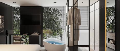 Suite, Vista para a cidade | Cofre no quarto, secretária, cortinas/cortinados opacos, Wi-fi grátis