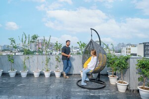 Estúdio família, para fumantes, vista para o jardim | Terraço/pátio