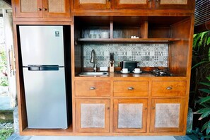 Villa, 1 quarto, varanda, vista para a piscina | Cozinha privada