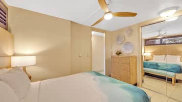 Apartamento Clássico em Condomínio Fechado, 1 quarto, lanai (alpendre havaiano), vista para o oceano | Ferro/tábua de engomar, Wi-fi grátis, roupa de cama fornecida