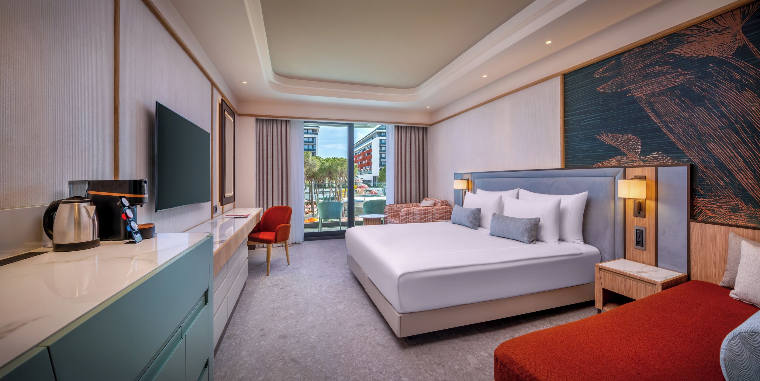 Deluxe Room Garden View | Roupa de alta qualidade, minibar grátis, cofre no quarto 