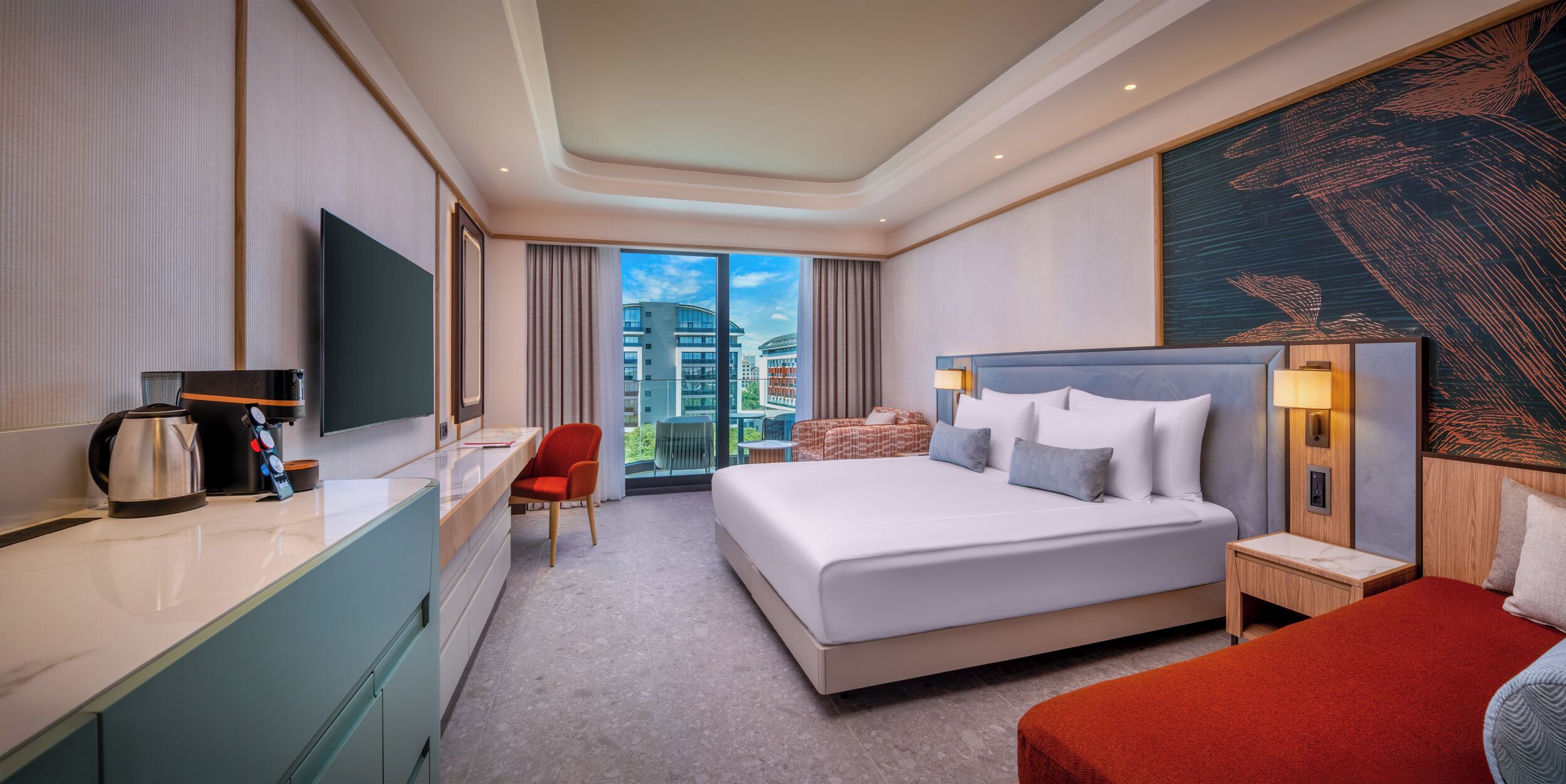 Deluxe Room Sea Side | Roupa de alta qualidade, minibar grátis, cofre no quarto 