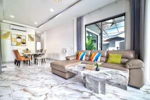 Villa, 3 quartos, fumadores, piscina privativa | Sala